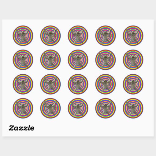 Rainbow Sloth Classic Round Sticker Zazzle