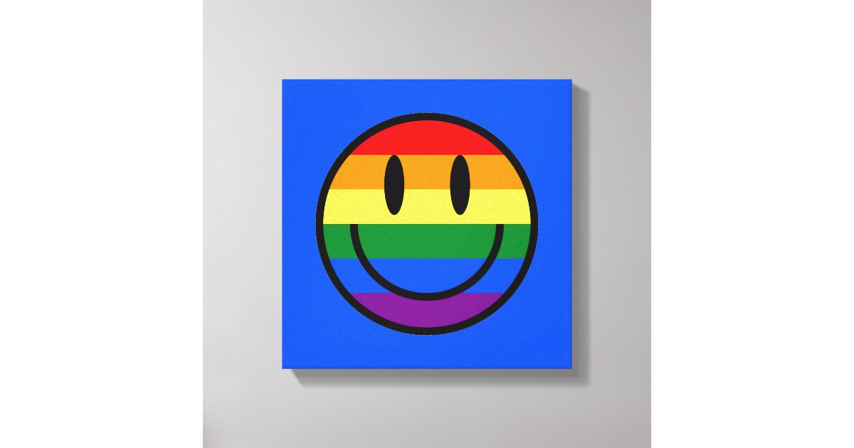 Rainbow Smiley Face Canvas Print | Zazzle