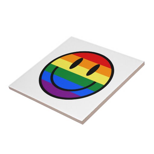 Rainbow Smiley Face Ceramic Tile | Zazzle