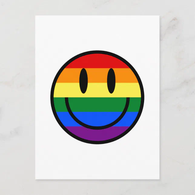 Rainbow Smiley Face Postcard | Zazzle