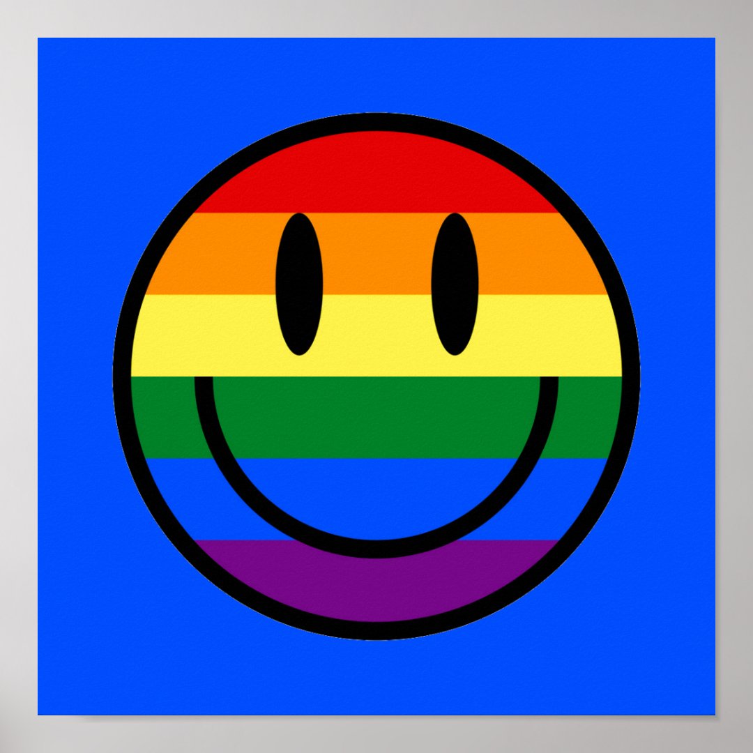 Rainbow Smiley Face Poster | Zazzle