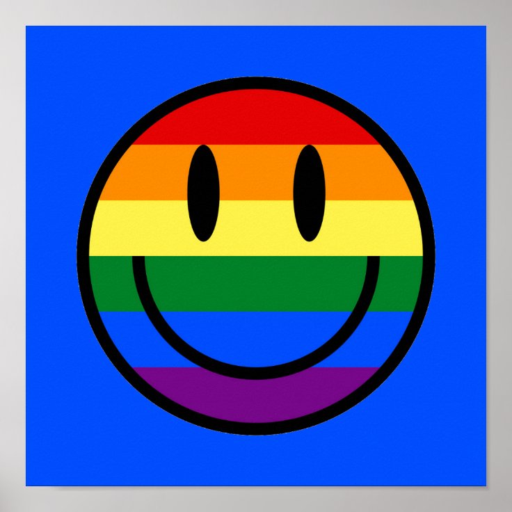 Rainbow Smiley Face Poster | Zazzle
