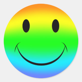Rainbow Smiley Face Stickers | Zazzle