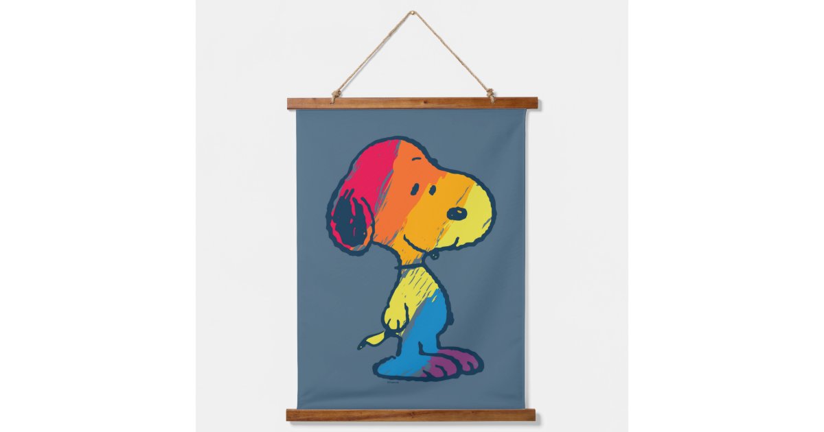 Rainbow Snoopy Hanging Tapestry | Zazzle