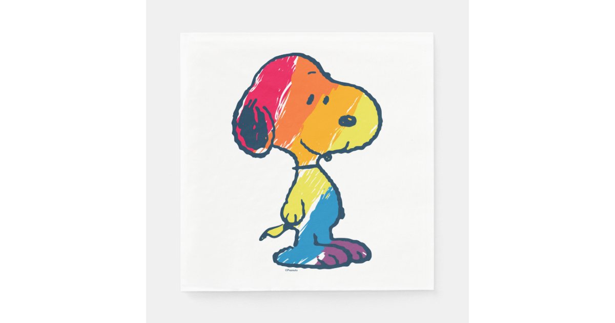 Rainbow Snoopy Napkins | Zazzle