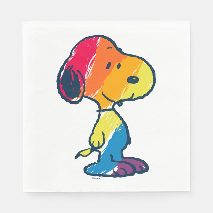 Rainbow Snoopy Napkins | Zazzle.com