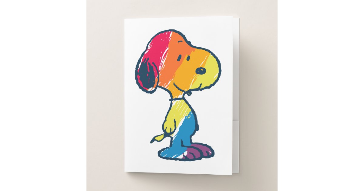 Rainbow Snoopy Pocket Folder | Zazzle