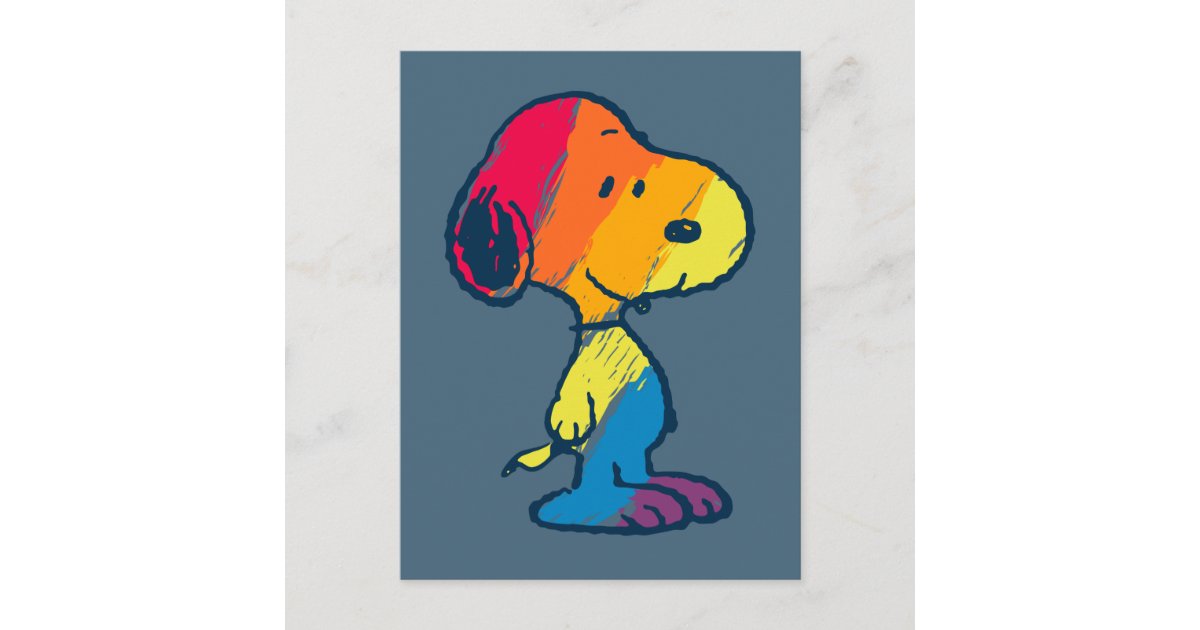 Rainbow Snoopy Postcard | Zazzle