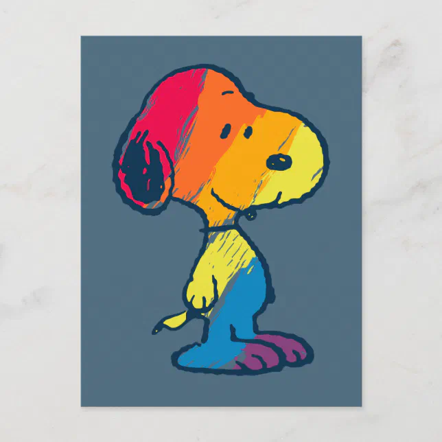 Rainbow Snoopy Postcard | Zazzle