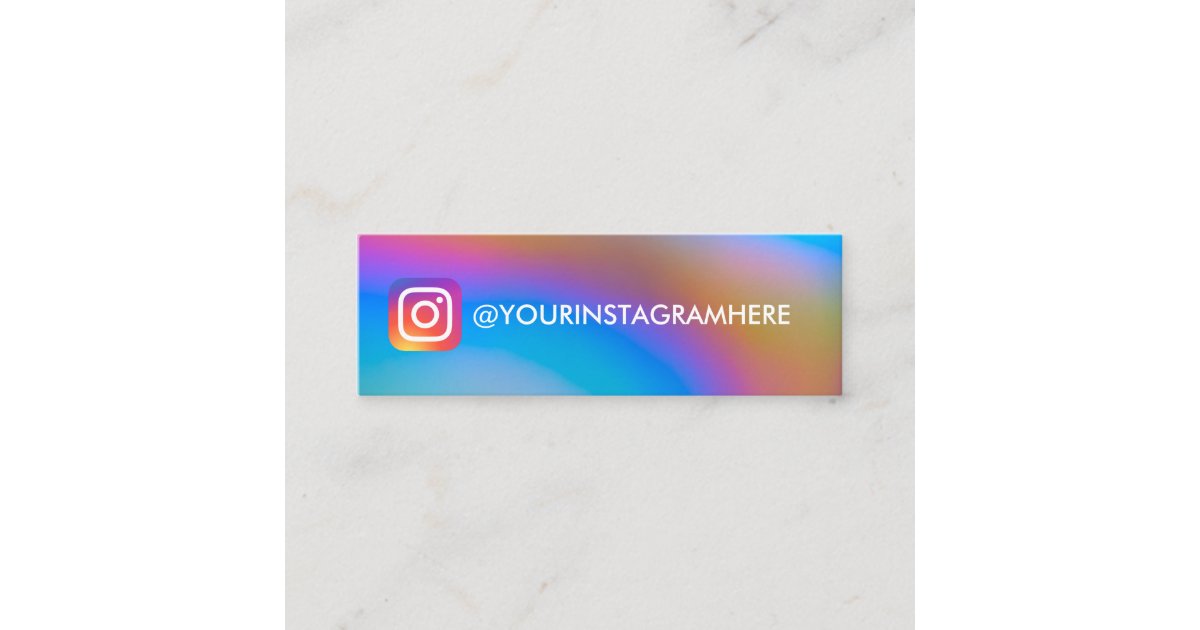 RAINBOW SOCIAL MEDIA COLOR GRADIENT Instagram Mini Business Card | Zazzle