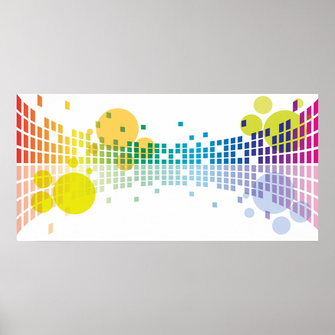 rainbow sound waves II abstract Poster | Zazzle