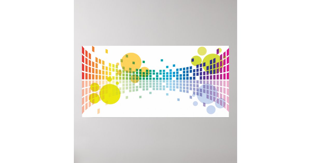 rainbow sound waves II abstract Poster | Zazzle