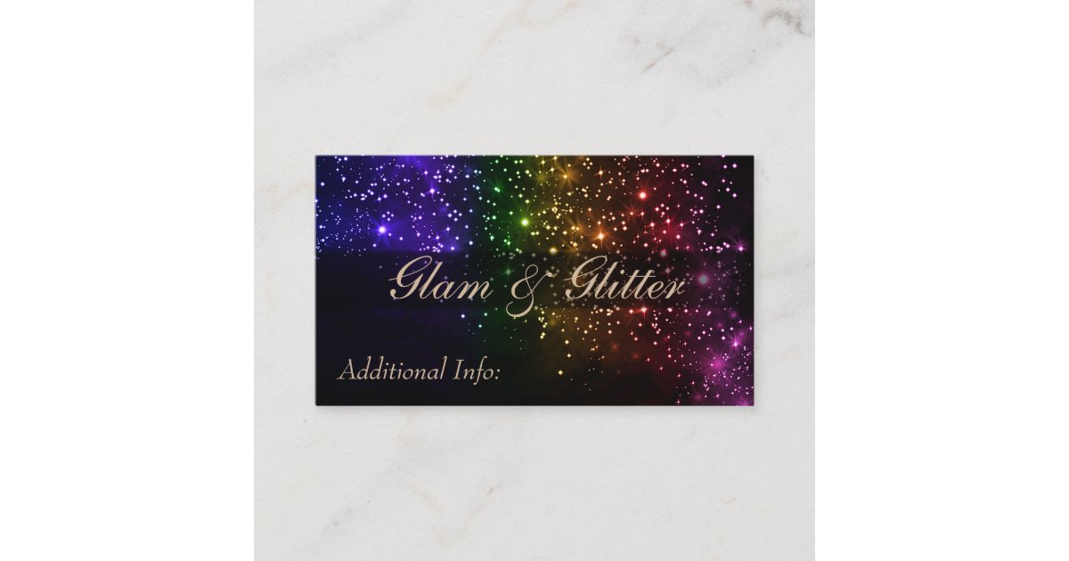Rainbow Sparkle Business Card | Zazzle