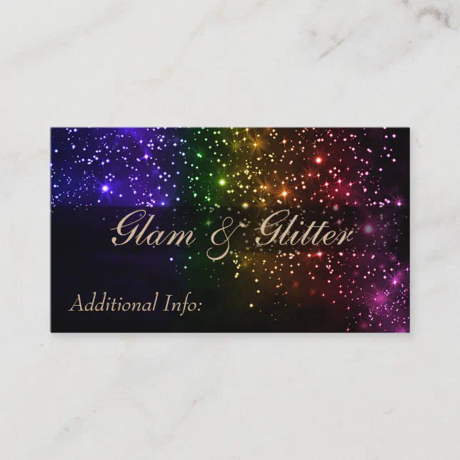 Rainbow Sparkle Business Card | Zazzle