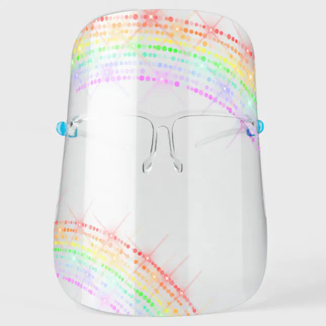 Rainbow Sparkle Girly Add Your Own Name Face Shield | Zazzle