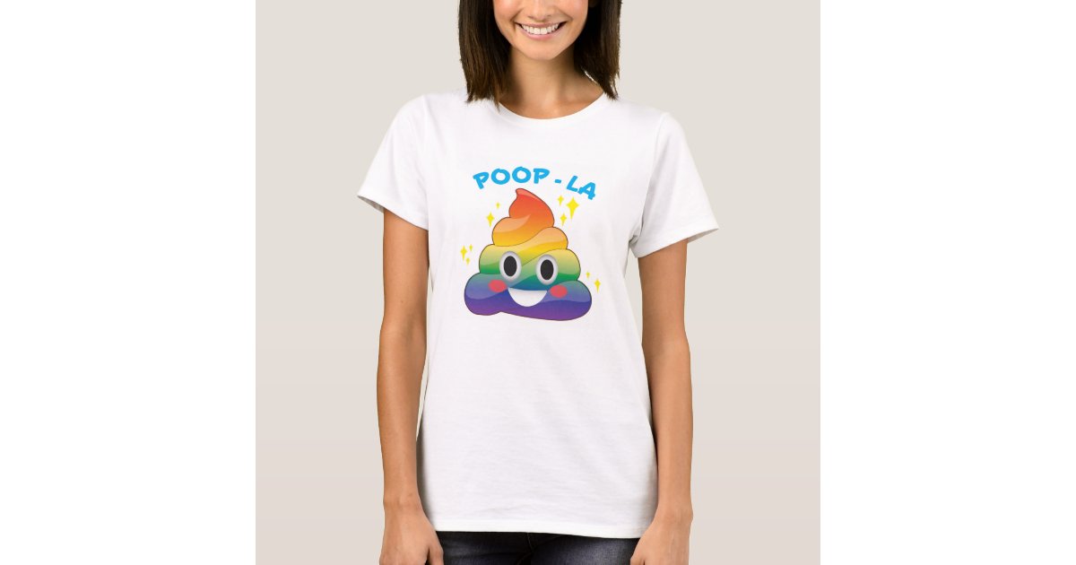 Rainbow Sparkle Poop Emoji Poop-LA Shirt | Zazzle