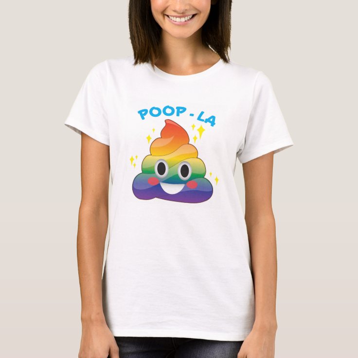 Rainbow Sparkle Poop Emoji Poop-LA Shirt | Zazzle