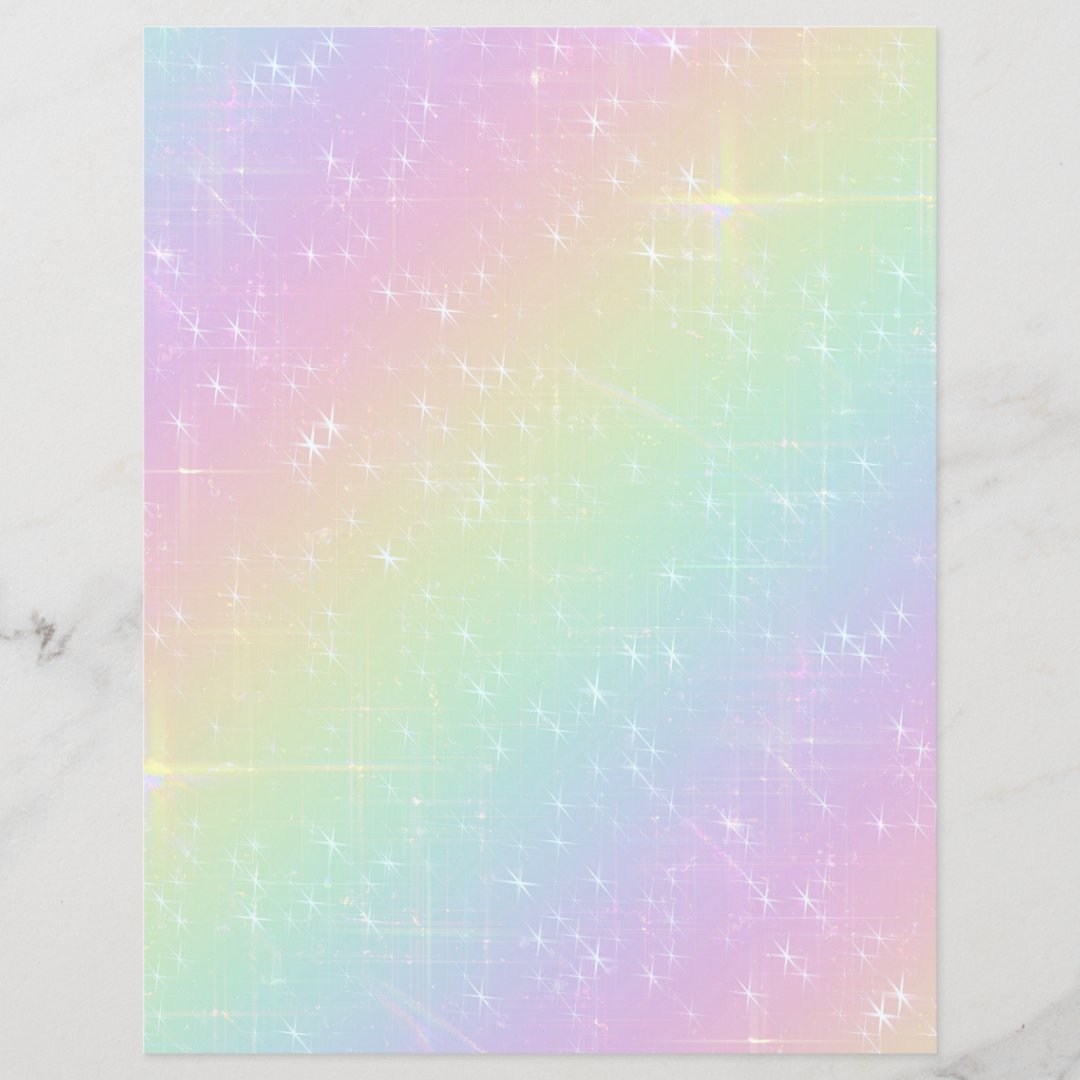 Rainbow Sparkles Scrapbook Paper | Zazzle