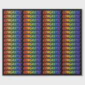 Rainbow Spectrum Gradient "CONGRATS!" Wrapping Paper | Zazzle