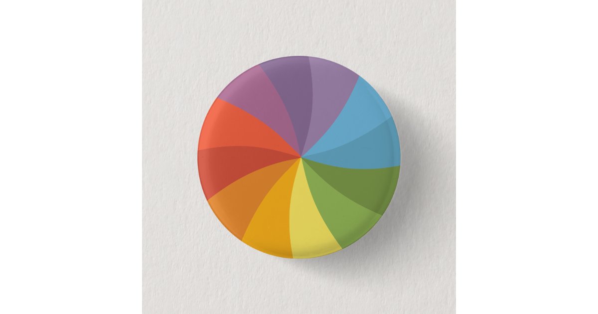 Rainbow Spinning Wheel Button | Zazzle