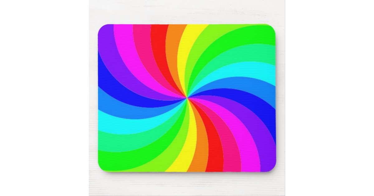 RAINBOW SPIRAL MOUSE PAD | Zazzle