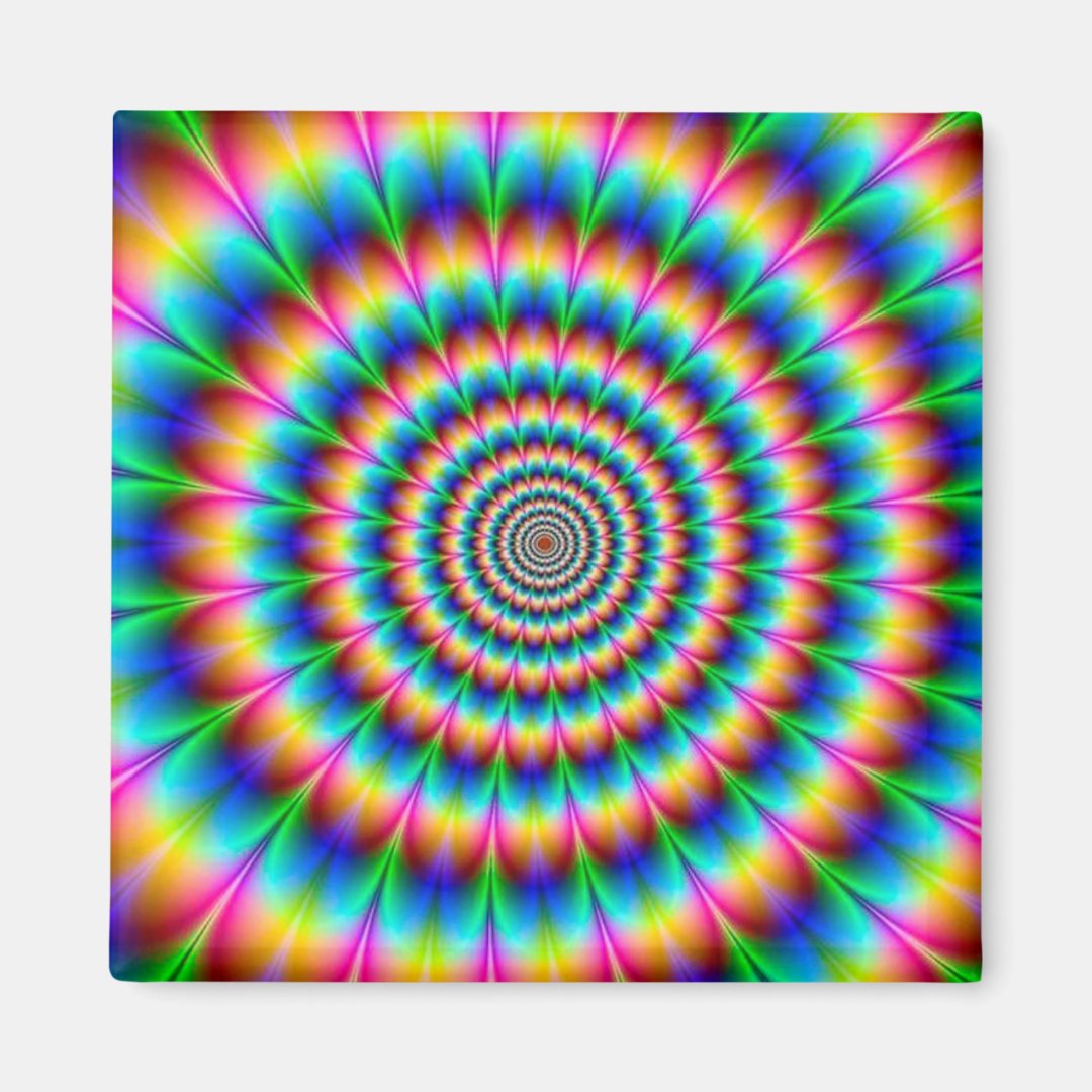 Rainbow Spiral Optical Illusion Magnet | Zazzle