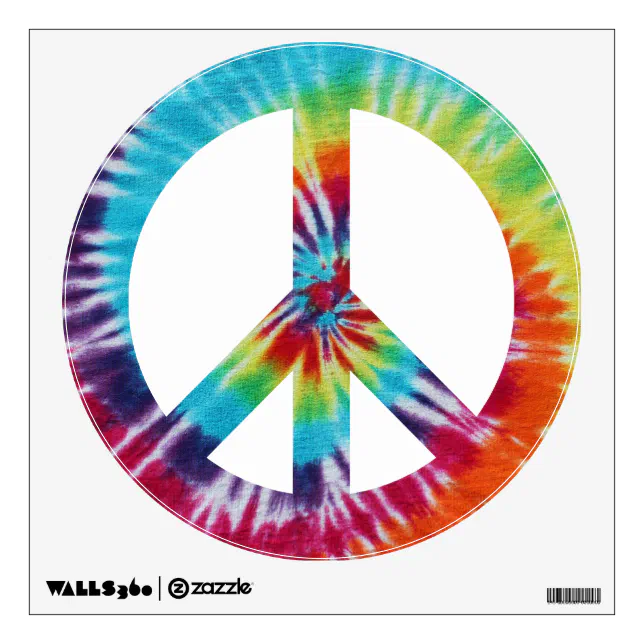 Rainbow Spiral Peace Sign Wall Sticker | Zazzle
