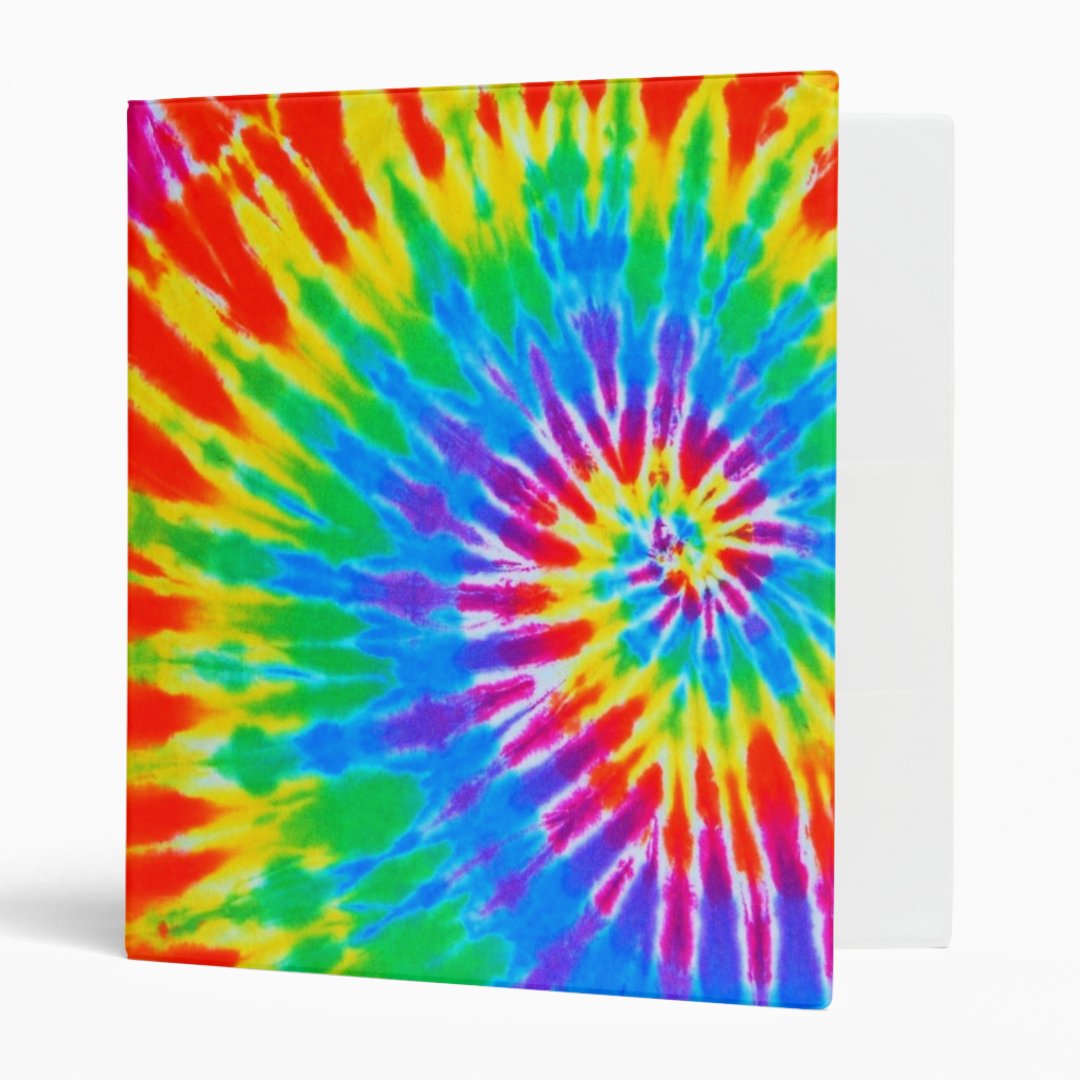Rainbow Spiral Tie Dye Binder | Zazzle
