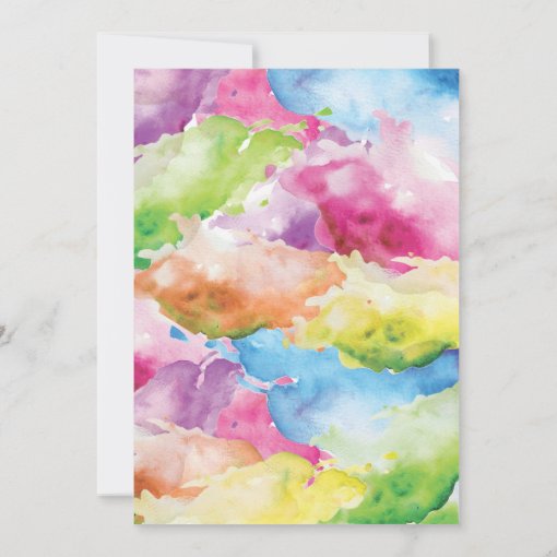 Rainbow splash Art Birthday Party Invitation | Zazzle