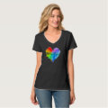 Rainbow Splatter V Neck T Shirt | Zazzle