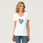 Rainbow Splatter V Neck T Shirt | Zazzle