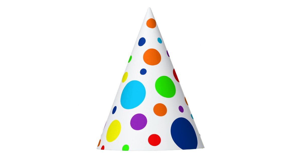 Rainbow Spots Party Hats | Zazzle