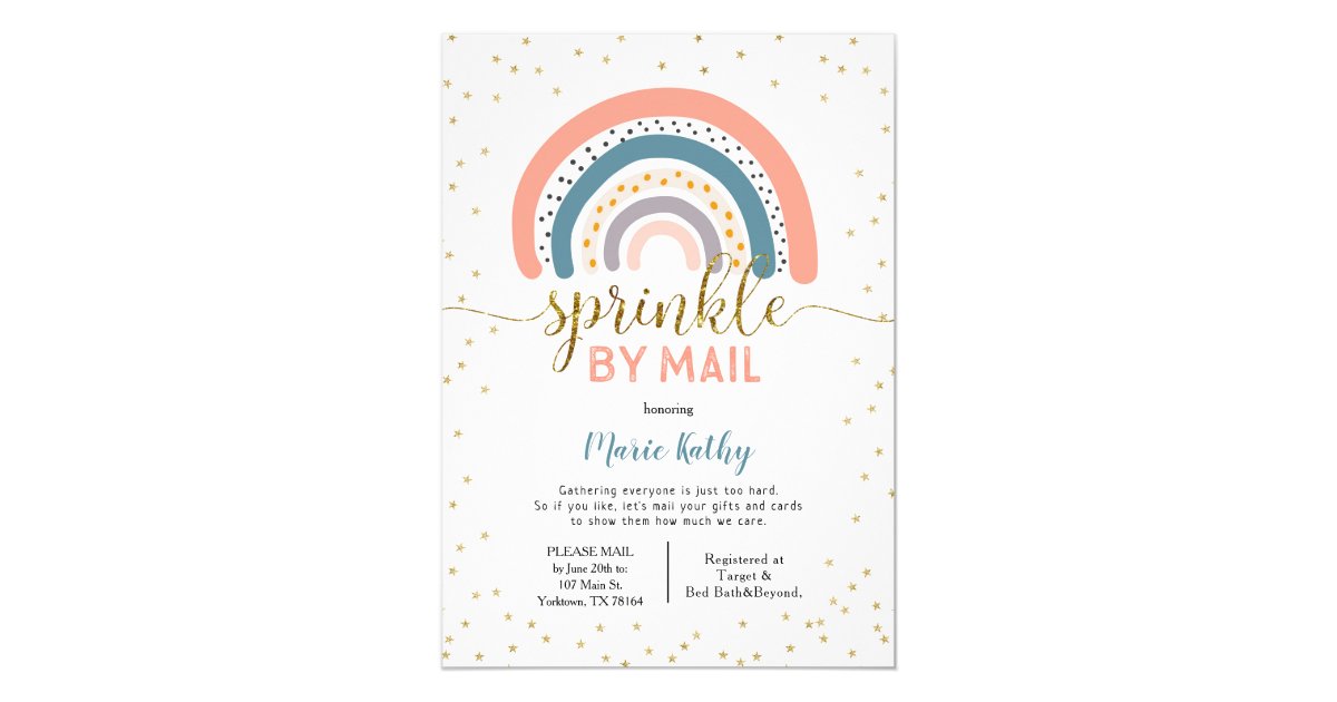 Rainbow Sprinkle by Mail Invitation | Zazzle.com