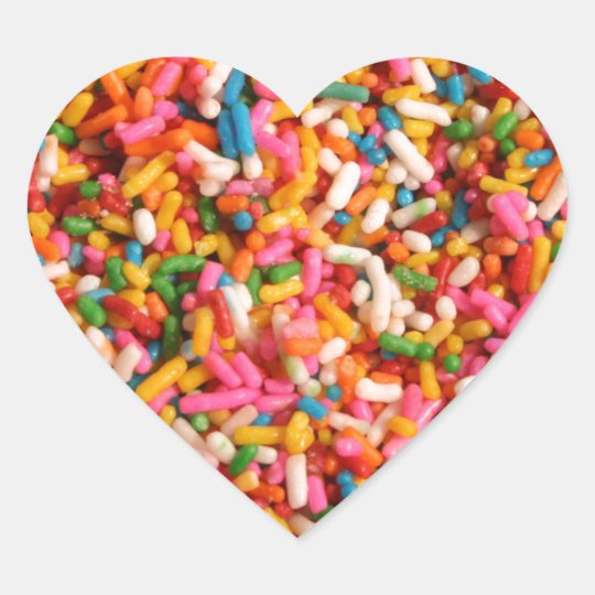 Rainbow Sprinkles Heart Sticker | Zazzle.com
