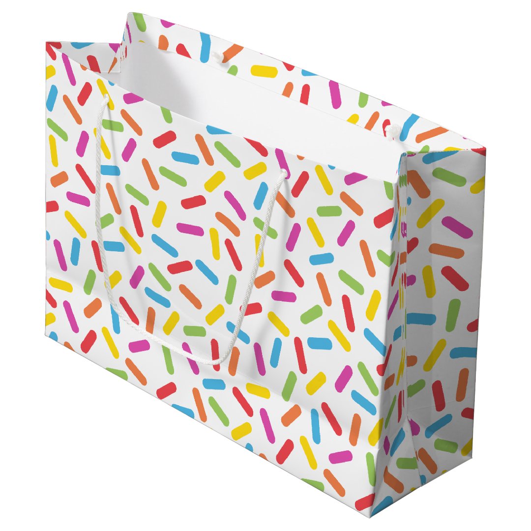 Rainbow Sprinkles Large Gift Bag | Zazzle