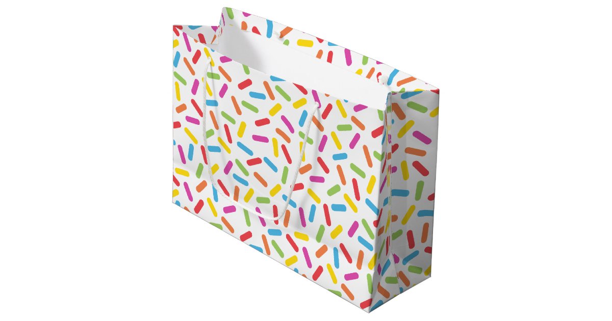 Rainbow Sprinkles Large Gift Bag | Zazzle