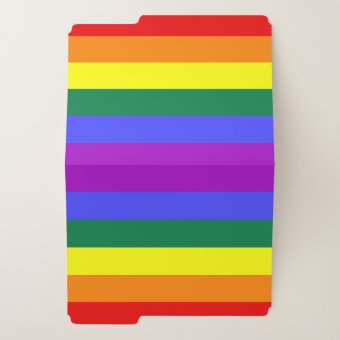 Rainbow Stripe Pride Flag File Folders | Zazzle