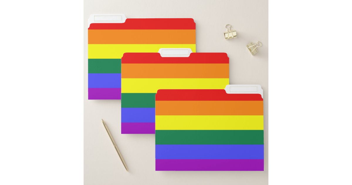 Rainbow Stripe Pride Flag File Folders | Zazzle