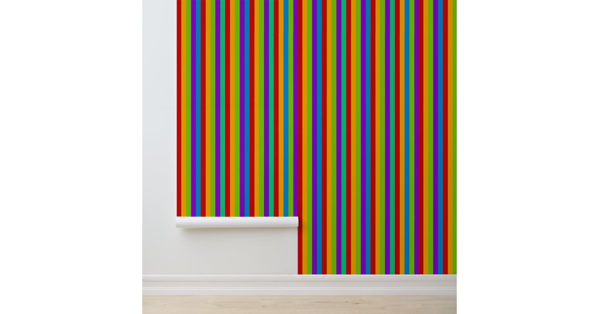 Rainbow Stripe Wallpaper | Zazzle