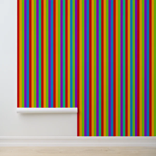 Rainbow Stripe Wallpaper | Zazzle