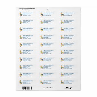 Rainbow Striped Pinata Return Address Labels | Zazzle