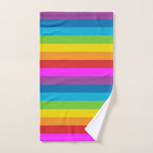 Rainbow Stripes Bath Towel Set | Zazzle