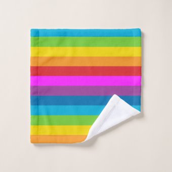 Rainbow Stripes Bath Towel Set | Zazzle