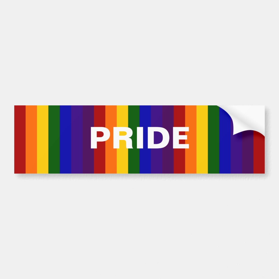 Rainbow Stripes Bumper Sticker | Zazzle