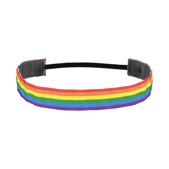 Rainbow Stripes Gay Pride LGBT Support Athletic Headband | Zazzle.com