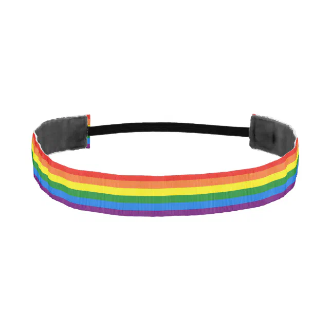 Rainbow Stripes Gay Pride LGBT Support Athletic Headband | Zazzle
