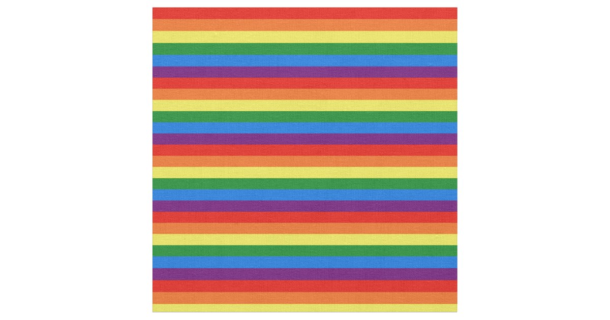 Rainbow Stripes Gay Pride LGBT Support Fabric | Zazzle