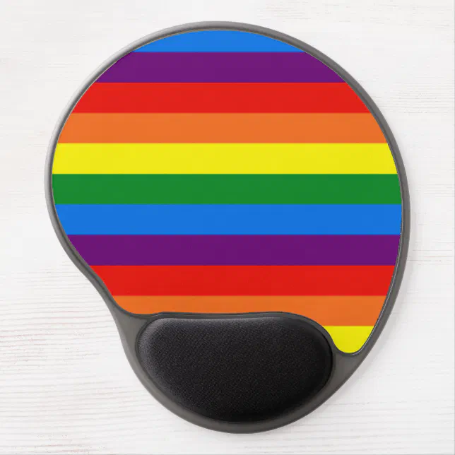 Rainbow Stripes Gay Pride LGBT Support Gel Mouse Pad | Zazzle