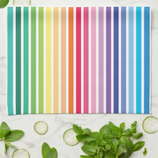 Rainbow Stripes Kitchen Towel | Zazzle