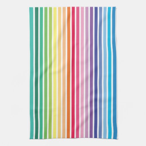 Rainbow Stripes Kitchen Towel | Zazzle